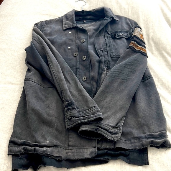 Free People | Jackets & Coats | Free People Black Charcoal Grey Jacket ...